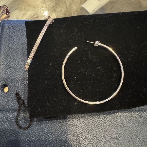 Jewelry | Elegant Silver Faux Diamonds Hoop Earrings | Poshmark